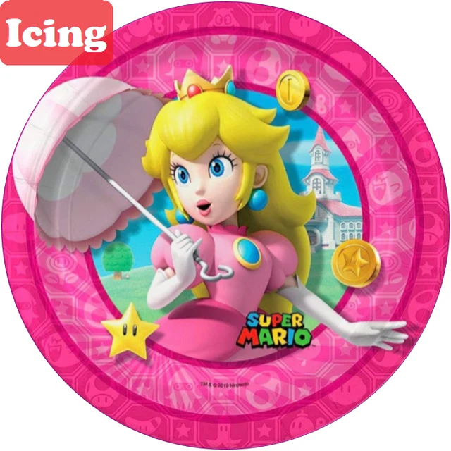 PRINCESS PEACH SUPER Mario Edible ICING Cake Topper Image Birthday ...