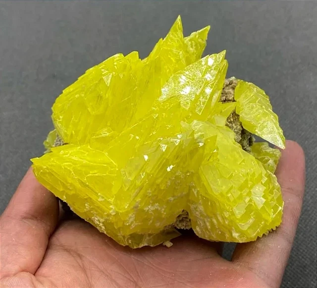 CRISTAL DE SOUFRE brut, Minerai de Soufre naturel, Jaune birman.95x75mm ...
