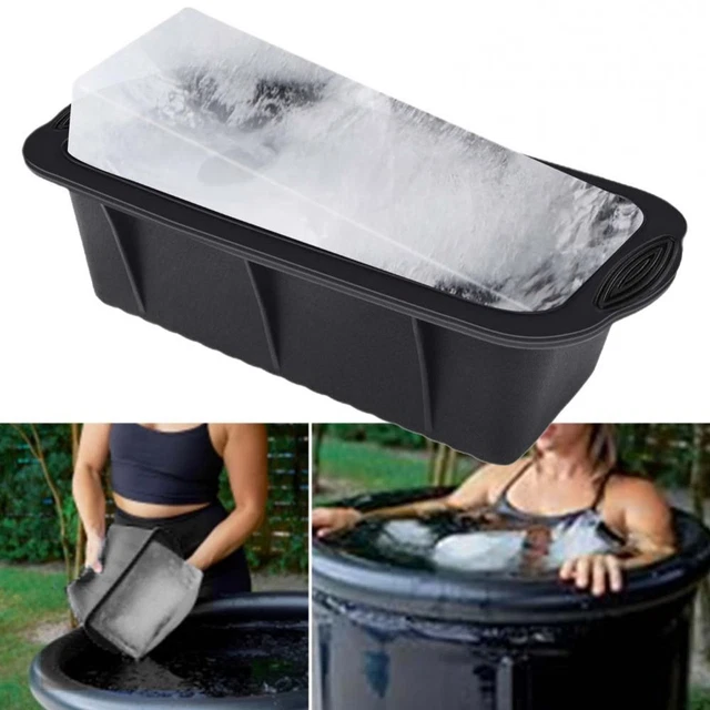 ICE BATH ICE Block Mold Extra Large Silicone Ice Box Large Ice Grid ...