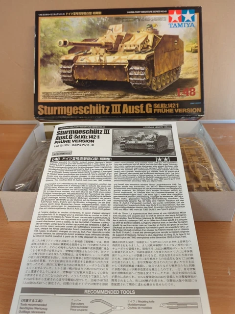TAMIYA STURMGESCHUTZ III Ausf.G Tank 1/48 Unbuilt Model Kit £25.10 ...