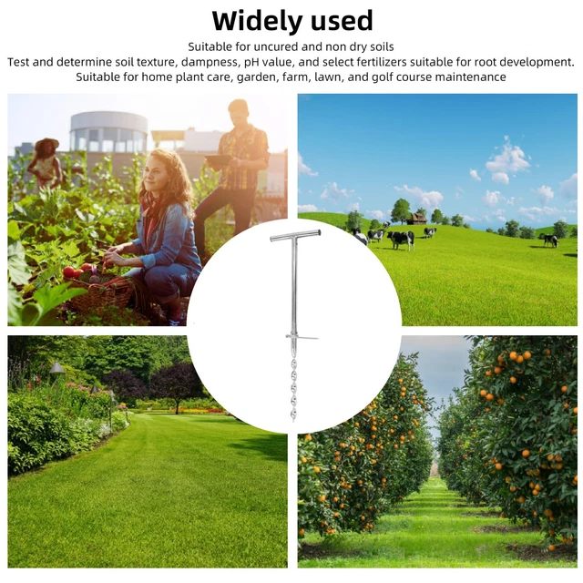 .SOIL CORE SAMPLING Kit Stainless Steel T Handle Soil Probe With 2 ...