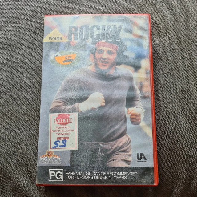 ROCKY 1976 VHS Sylvester Stallone PAL MGM/UA Original box big box ex ...