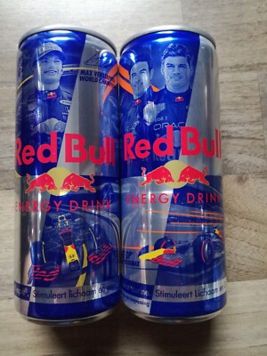 2 CANS RED Bull Max Verstappen and Sergio Perez Full Full Can Formula ...