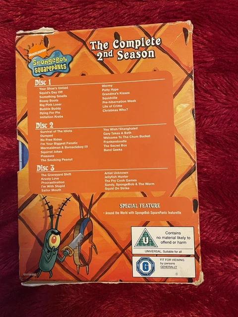 SPONGEBOB SQUAREPANTS THE Complete 2nd Season DVD Box Set Region 2 ...