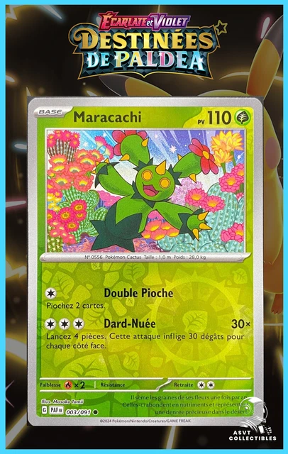 CARTE POKÉMON MARACACHI REVERSE 003/091 EV4.5 DESTINÉES DE PALDEA EV ...