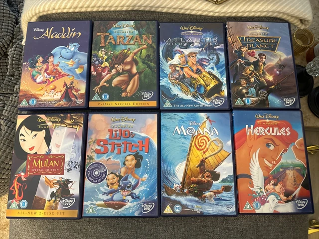 DISNEY CLASSICS DVD Bundle x 8 Hercules Mona Mulan Tarzan Aladdin Lilo ...