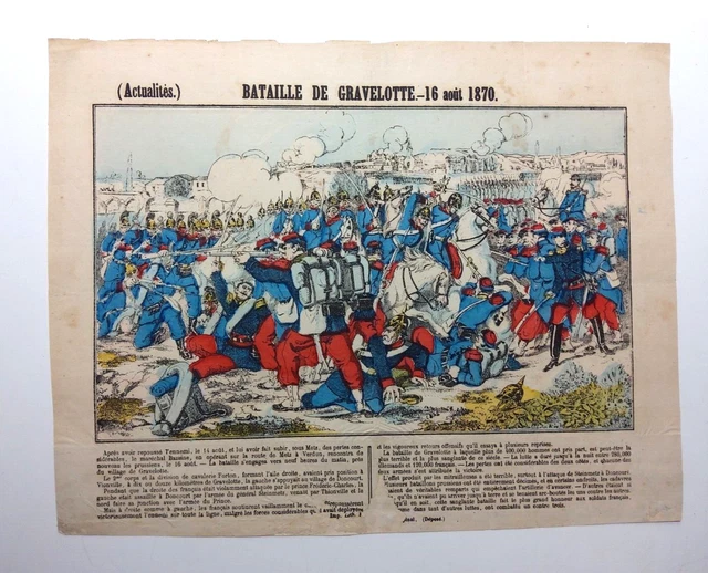 1870 BATTLE OF GRAVELOTTE image by Epinal. PELLERIN 40x30cm imaging £26 ...