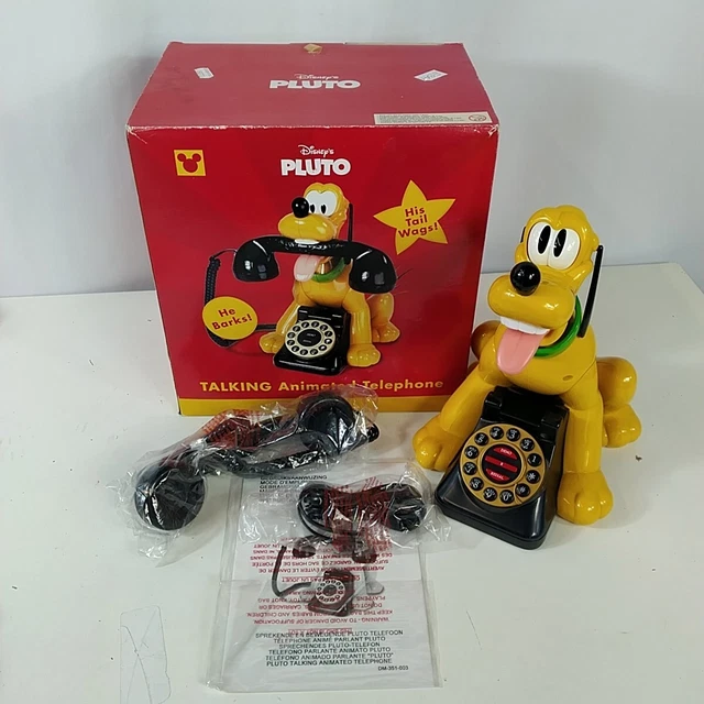 DISNEY PLUTO ANIMATED Talking Telephone Phone Landline Vintage Boxed £ ...