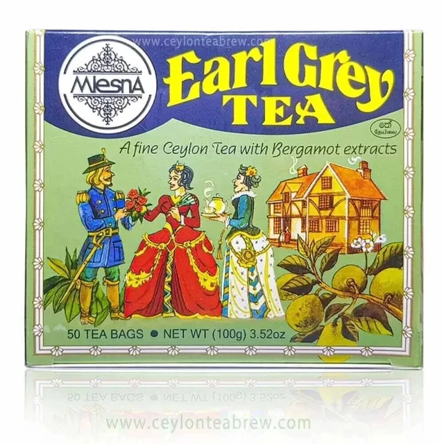 MLESNA CEYLON EARL Grey Tea 50 Tea Bags 100g FREE SHIPPING WORD WIDE ...