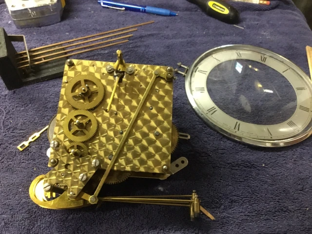 SMITHS MANTEL CLOCK Movement K6A 586 W/bezel, Chime Bar, Hands ...