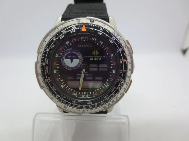 OROLOGIO VINTAGE CITIZEN Wingman 8945-087823 Ana/Digi Allarme Cronografo Quarzo EUR 47,72 ...