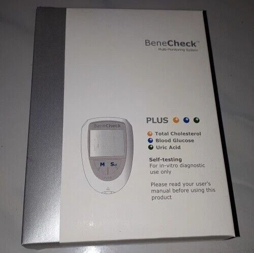 BENECHECK PLUS MULTI Monitoring Device 3 in 1 Test Cholesterol Uric ...