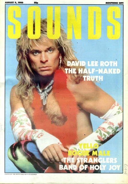 9/8/86PT SOUNDS NEWSPAPER Cover Page 15X11 David Lee Roth £5.00 ...