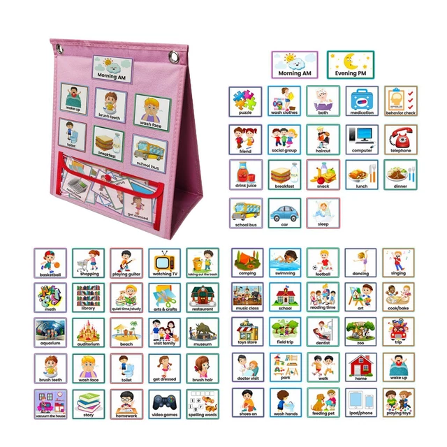 KIDS VISUAL SCHEDULE Calendar Chart Weekly Progress Chart Daily Work ...