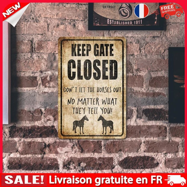 WARNING SIGNS VINTAGE Iron Picture Rectangular Metal Plate Tin Sign ...