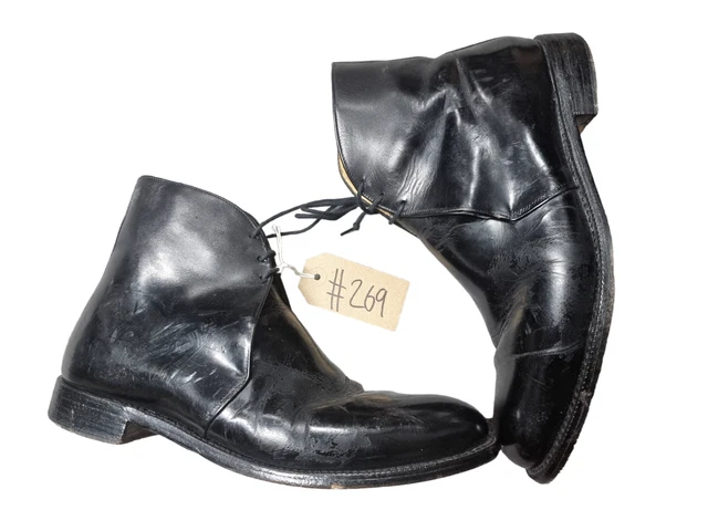 ORIGINAL BRITISH ARMY Issue Black Leather Officers George Boots Size ...