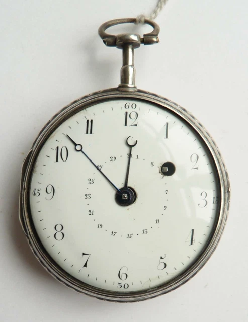 MONTRE À GOUSSET à coq argent massif 18e siècle silver pocket watch ...