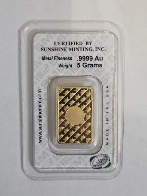 5 GRAM GOLD bar - Sunshine mint - in assay $1,450.00 - PicClick CA