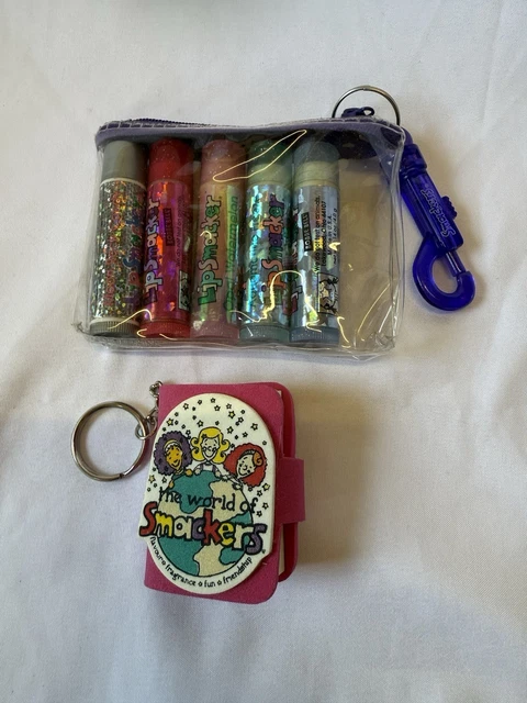 VINTAGE LIP SMACKER Lot Keychain Pouch Balm Set World of Smackers ...