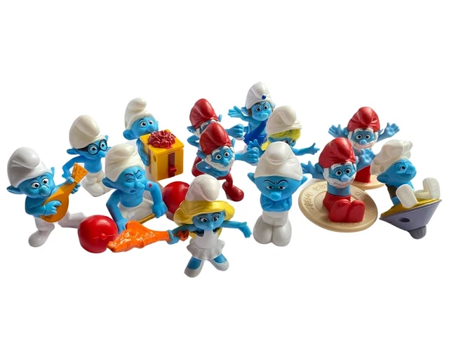 LOT OF 13 Blue Smurfs McDonald’s Happy Meal Toy Figures 2011 & 2013 00 ...