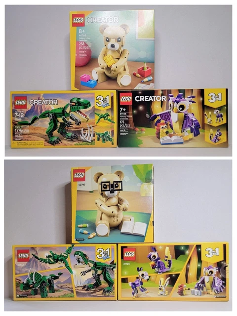 LEGO® CREATOR TEDDY Bear Mighty Dinosaurs Forest Creatures Bundle or ...