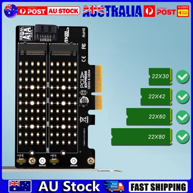 PORTABLE SATA ADAPTER Dual-Bay Mini PCI Expansion Card 32Gbps for M.2 ...