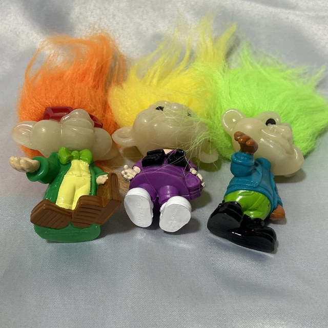 VINTAGE 1990S BURGER King Troll Doll Neon Hair Glow in the Dark 90s ...