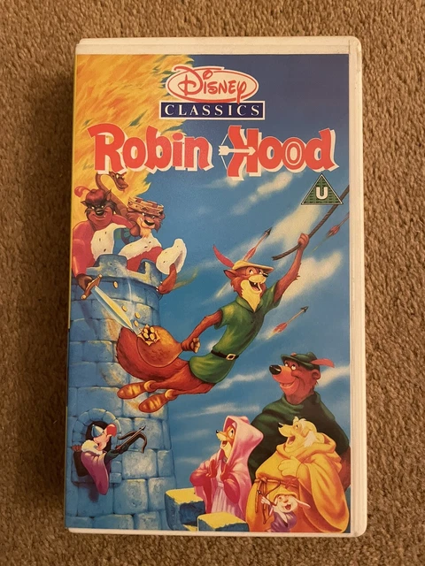 DISNEY ROBIN HOOD VHS White Case Vhs Vintage classics Video Tested ...