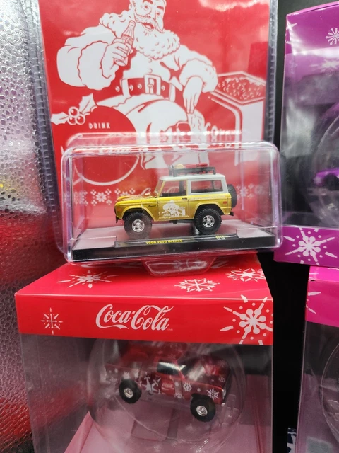 🌲M2 MACHINES 2025 Coca-Cola Ornament Set 7x TRUCK LOT Chevy, Bronco ...