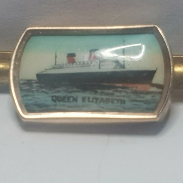 CUNARD WHITE STAR line RMS Queen Elizabeth Tie slide clip bar EUR 40,03 ...