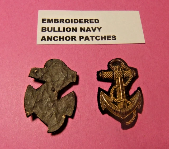 PAIR OF NAVAL Gold Wire Uniform Anchor Patches $3.99 - PicClick CA