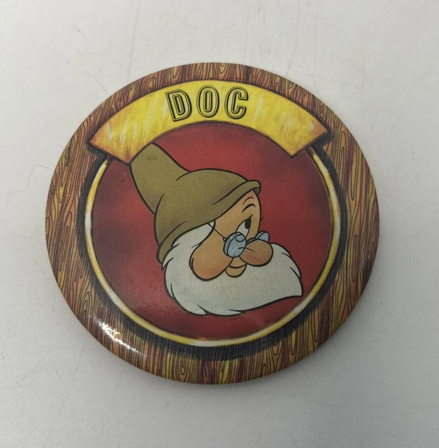 VINTAGE WALT DISNEY Snow White Dwarf "Doc" Pinback Button $10.00 - PicClick