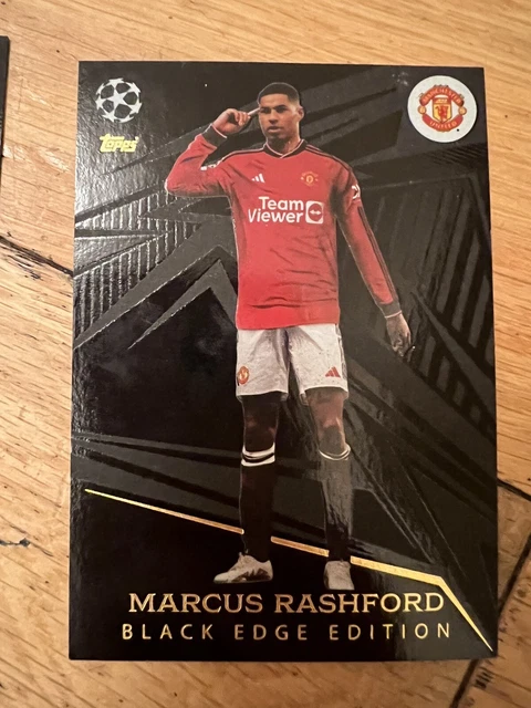 TOPPS MATCH ATTAX 23-24 Marcus Rashford & Marco Reus Black Edge Edition ...