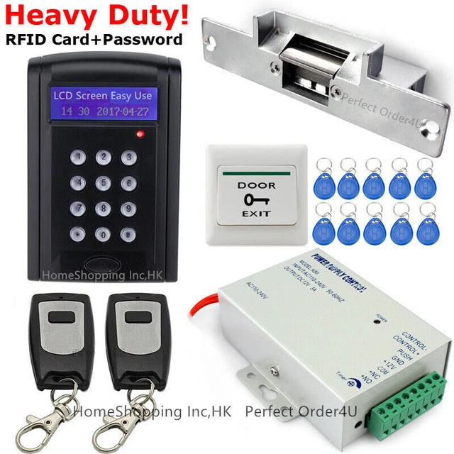 125KHZ RFID CARD+PASSWORD Door Access Control System+Electric Strike ...