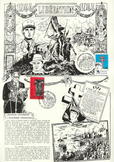 15 / DOCUMENT Philatelique / Charles De Gaulle / Dimension 21 Par 30 Cm ...