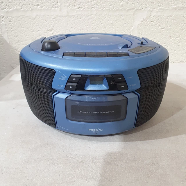 PROLINE CD-420 BLUE/BLACK Dynamic Stereo Sound AM/FM Compact Portable ...