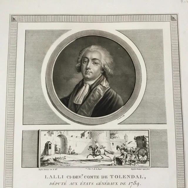REVOLUTIONARY ENGRAVING LALLI COMTE DE TOLENDAL Duplessis Bertaux (1750 ...