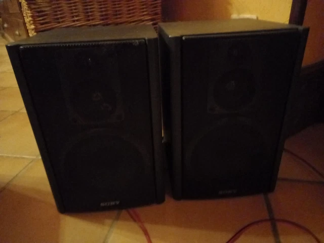 LOT 2 ENCEINTES Baffe Musique Sony Speaker System Occasion 25 50W EUR ...