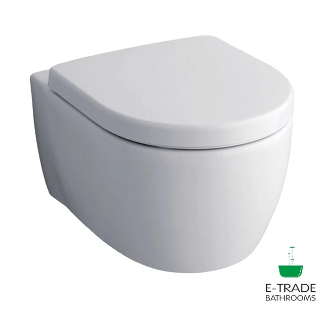 GEBERIT ICON WALL HUNG RIMLESS WC TOILET WITH SOFT CLOSING SEAT ...