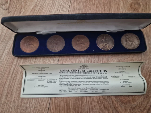 ROYAL CENTURY COLLECTION One Penny Set (Heritage Mint) £15.00 - PicClick UK