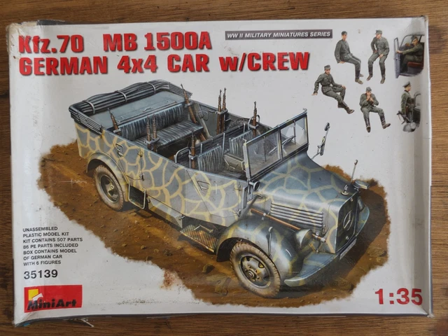 MINIART 35139 - WWII GERMAN KFZ.70 MB1500A 4x4 CAR WITH 6 CREW - 1/35 ...