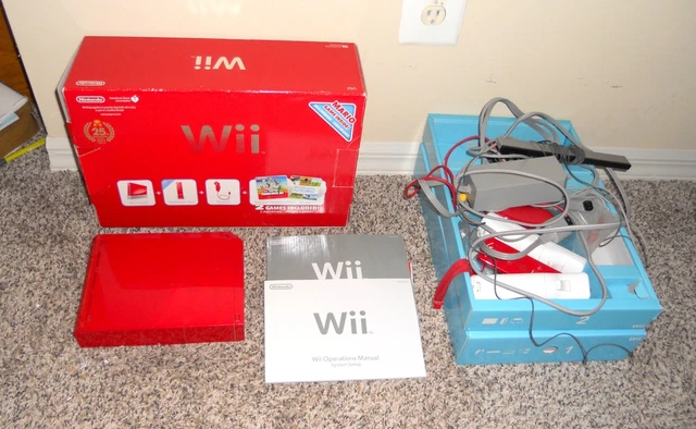 USED NINTENDO WII 25Th Anniversary Limited Edition Mario Red Console W ...