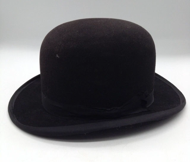 VINTAGE BOWLER HAT, British Made, Marked Felt Hatters & Trimmers Union ...