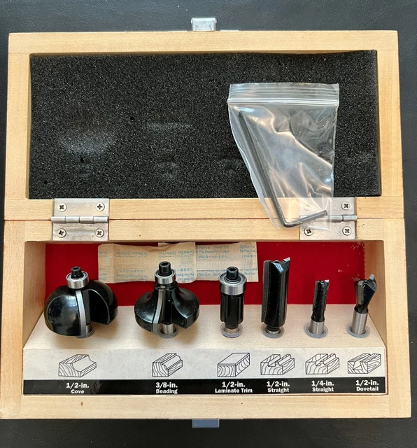 CRAFTSMAN 6 PIECE ROUTER BIT SET Unused $23.00 - PicClick