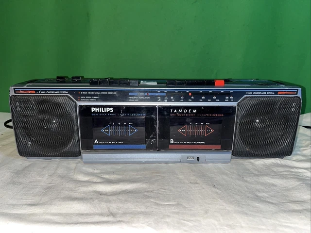 PHILLIPS 2 WAY Loudspeaker System - D8068/05 Stereo Boombox Vintage ...