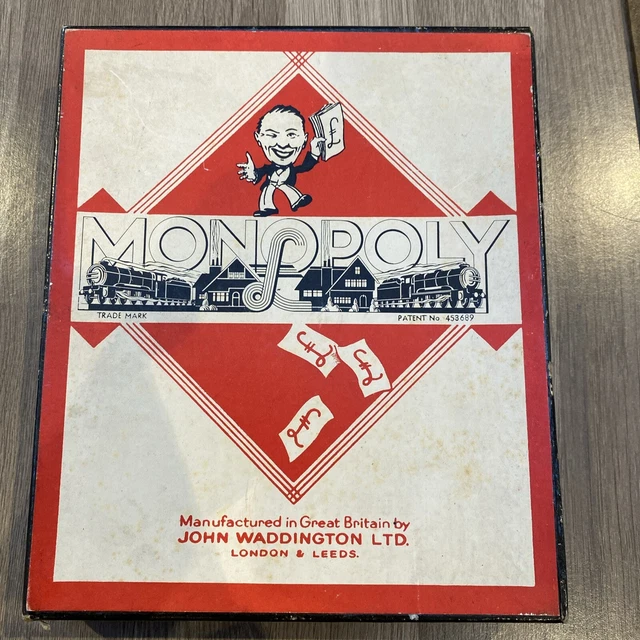 VINTAGE MONOPOLY BOARD GAME CIRCA 1950 ORIGINAL BY JOHN WADDINGTON Rare ...