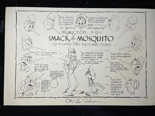ANIMATION CEL MODEL SHEETS 1929 -1942 FLEISCHER STUDIOS Cartoons Disney ...