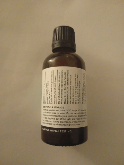 VIRIDIAN ORGANIC GINKGO Biloba Tincture 50ml £10.79 - PicClick UK