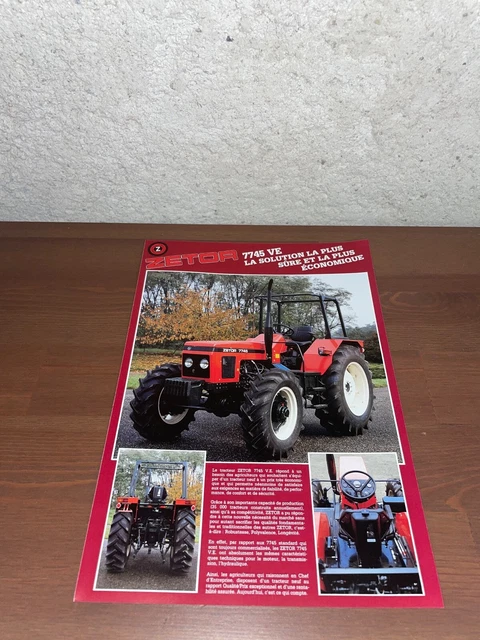 BROCHURE PROSPEKT PROSPECTUS TRACTEUR ZETOR 7745 VE tractor-traktor-ursus-someca EUR 9,99 ...