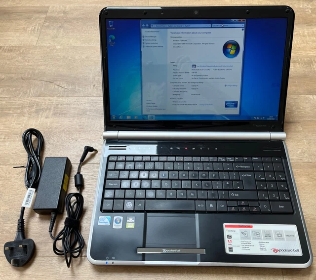 PACKARD BELL EASYNOTE TJ65 Vintage Laptop Intel 2GHz, 4GB RAM, 250GB ...